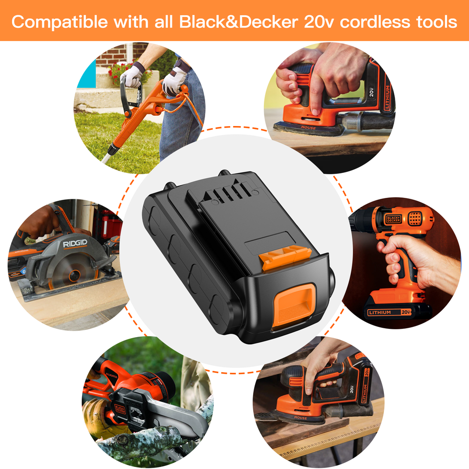 BLACK DECKER 20V MAX LBXR20 LB20 LBX20 LCS1620 Battery 1.5Ah Lithium ...