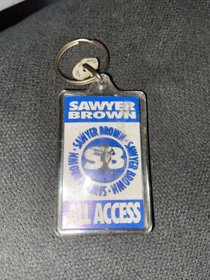 Key Chain Holder-Sawyer Brown All Access SB, Vintage, Pass-Country Band ...
