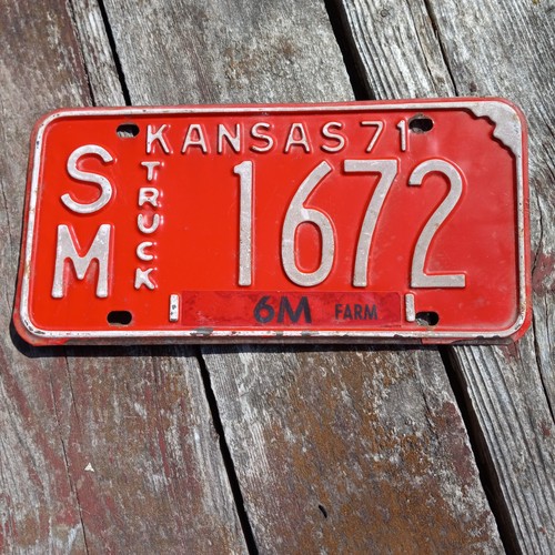 1971 Kansas 6M FARM TRUCK "1672" SM (white on orange) KANSAS 71 | eBay