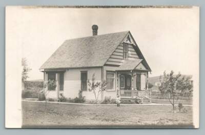Tiny Gingerbread House VERDEL Nebraska RPPC Antique Photo PC Knox ...