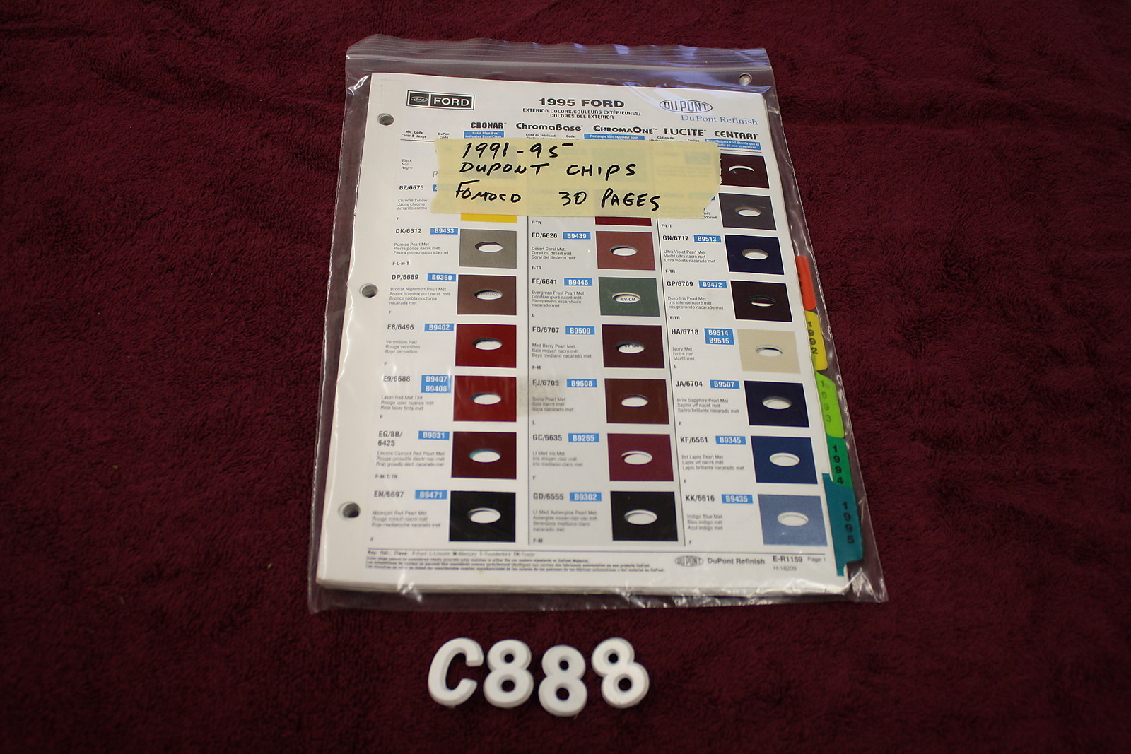 C888 - 1991-1995 Dupont Fomoco Chip Charts | eBay