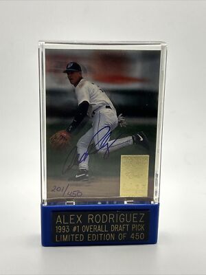 1994 Classic Alex Rodriguez Bonus Baby Autograph Card 201/450 With COA ...