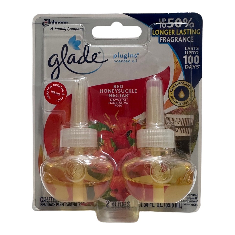 Glade PlugIns Scented Oil (6) Refills Red Honeysuckle Nectar ...