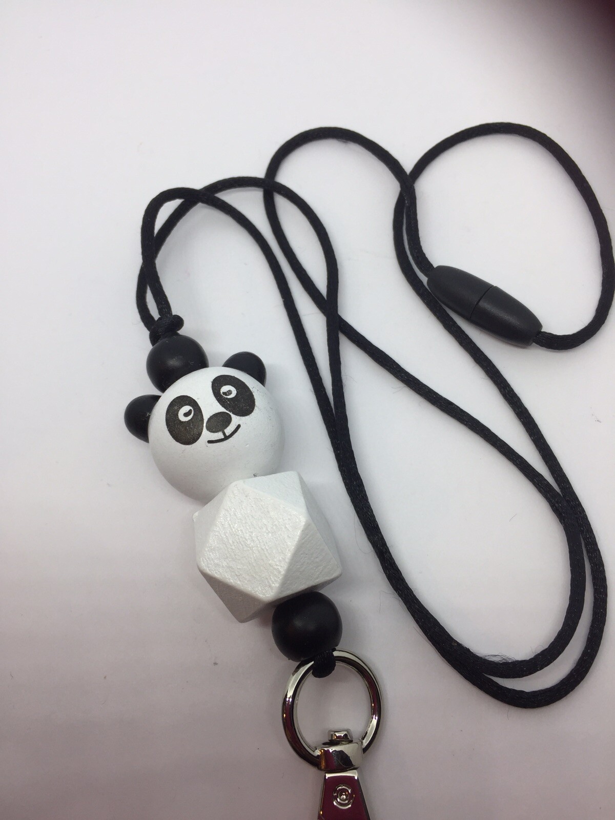 Panda Wooden Silk Cord lanyard for your ID/Cruise Pass Teacher & Safety ...