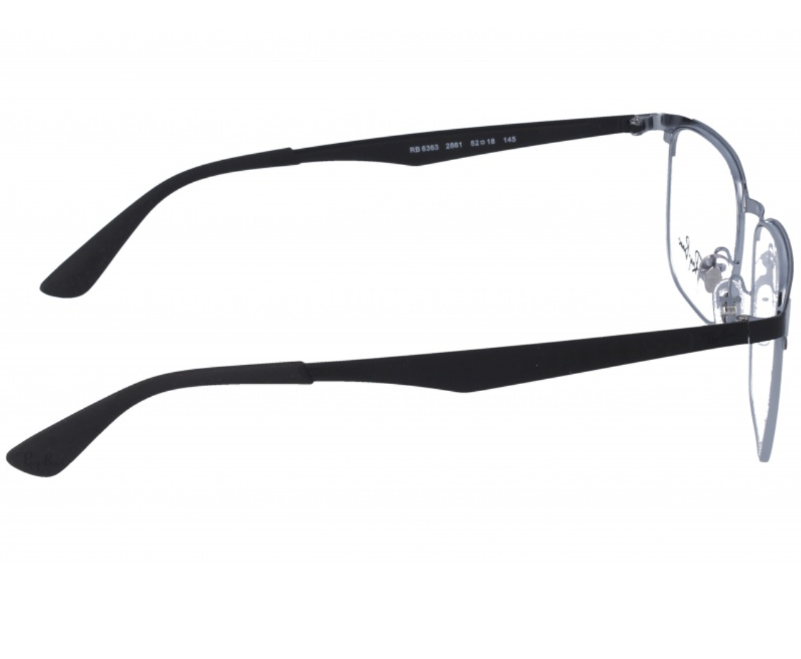 New Ray-Ban Reading Glasses RB 6363 2861 54-18 145 Black & Silver ...
