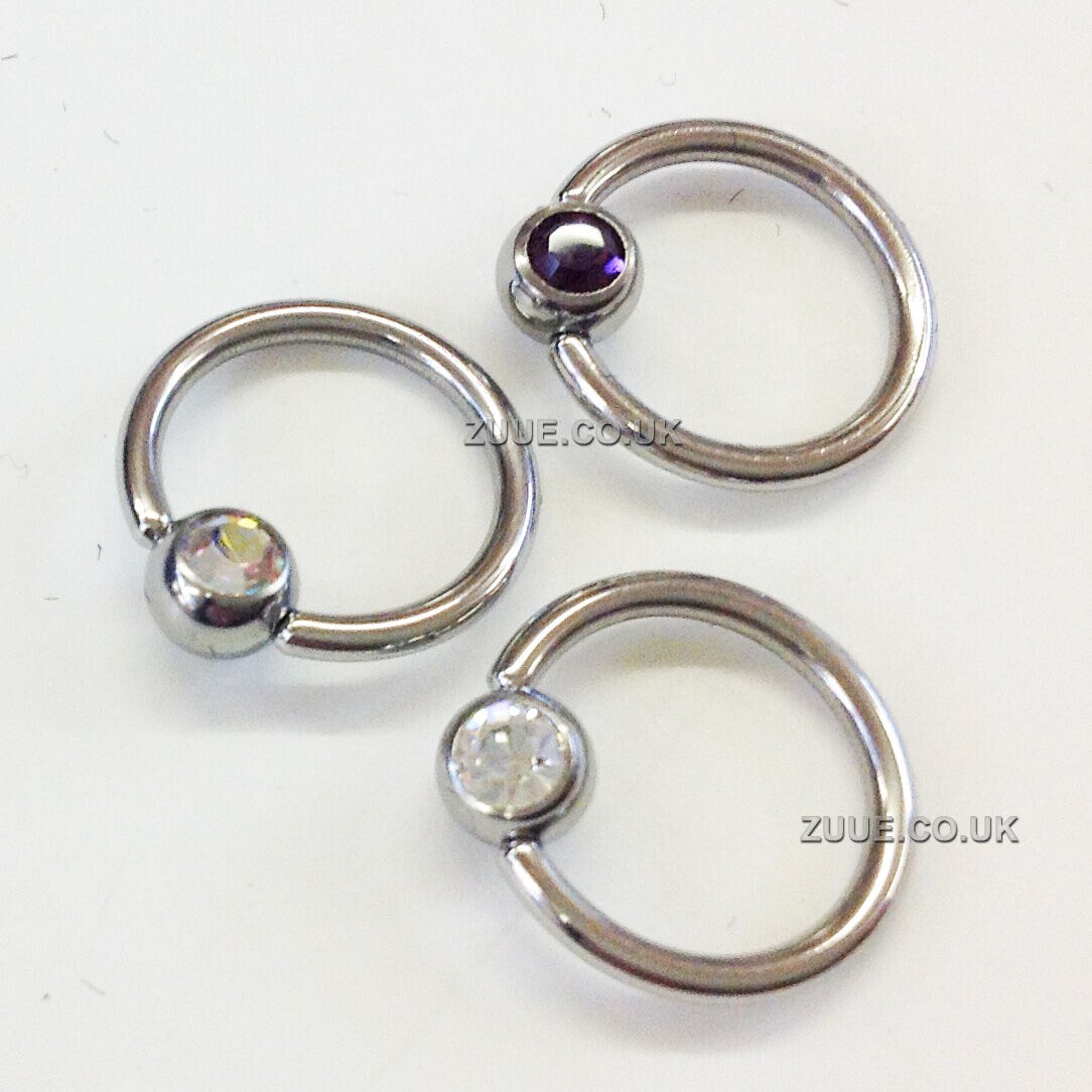 1.6mm x 11mm JEWELLED BCR BALL CLOSURE RINGS BCR-J2 | eBay UK