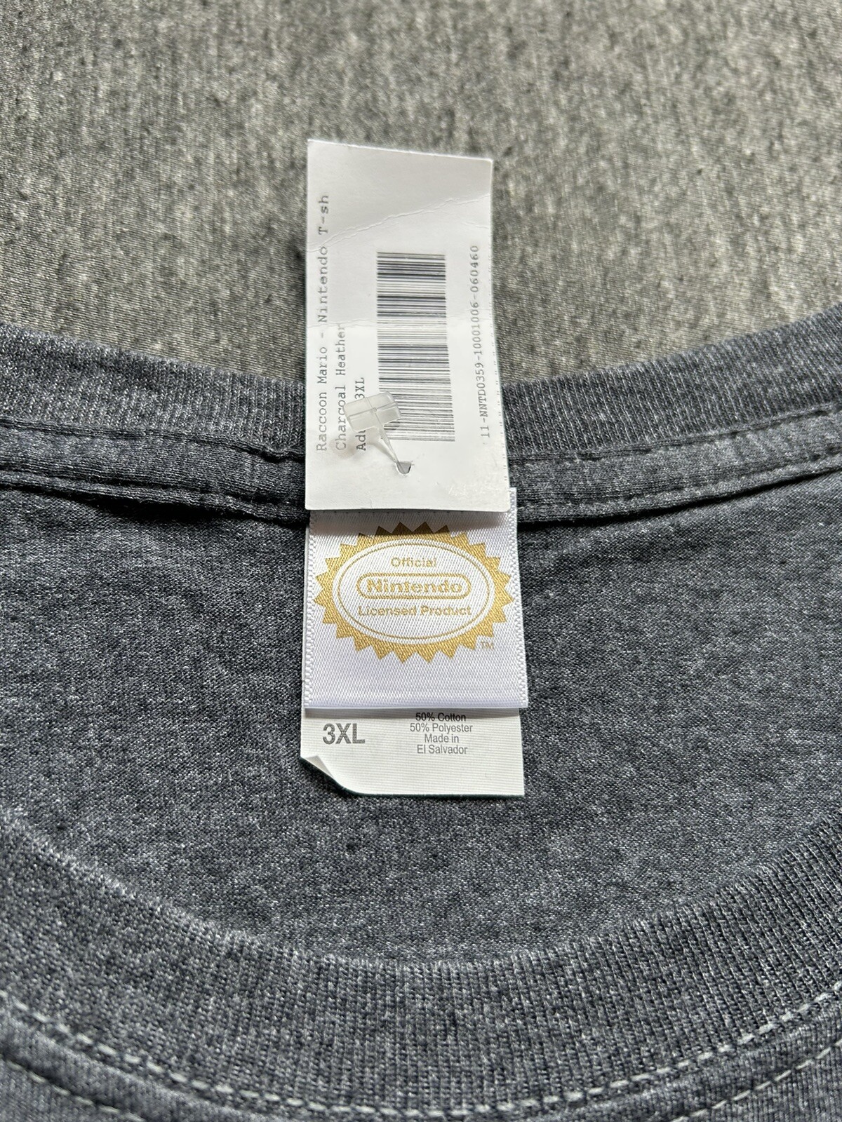 Tanooki Mario Mens T-shirt 3XL Grey Nintendo Super Mario Official | eBay