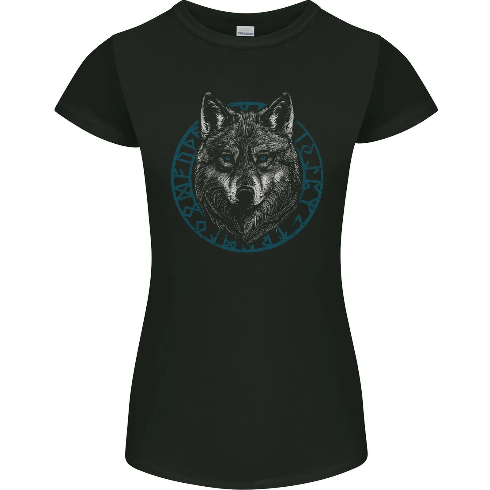 A Wolf in Viking Symbols Text Valhalla Womens Petite Cut T-Shirt | eBay