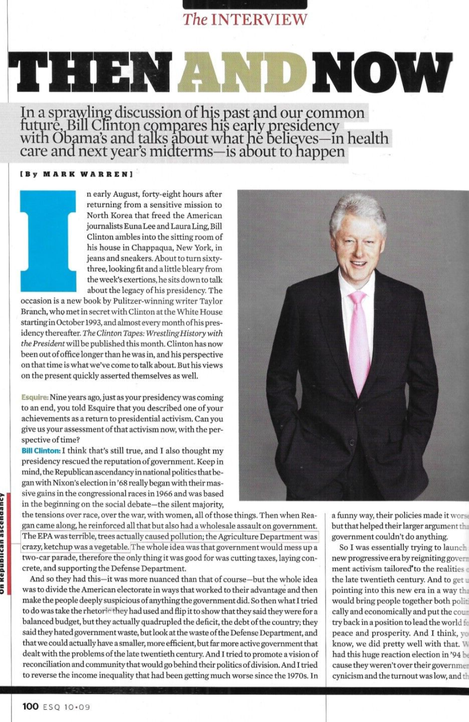 Esquire Magazine Matt Damon Abbie Cornish Malin Akerman Bill Clinton ...