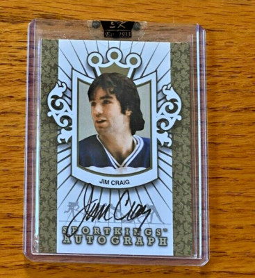 2010 Sportkings #AJCR1 Jim Craig AUTOGRAPHED GOLD VERSION 1980 GOLD ...