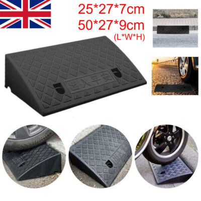 1/2PCS Heavy Duty Rubber Kerb Ramps Cars Bike HGV Car Van Threshold ...