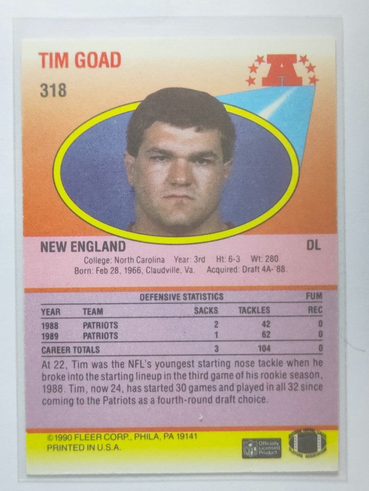 1990 Fleer #318 Tim Goad | eBay