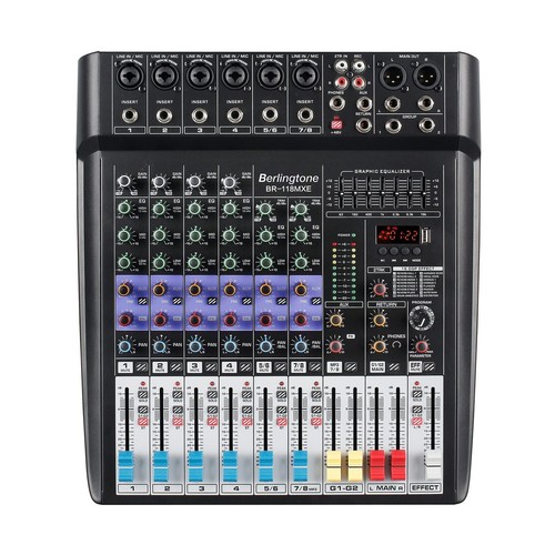8 Channel Bluetooth Professional Audio Mixer DJ Sound Console, USB MP3 ...