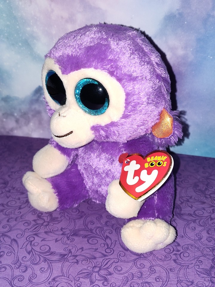 TY Beanie Boos - GRAPES the Purple Monkey (Glitter Eyes)MWMTs | eBay