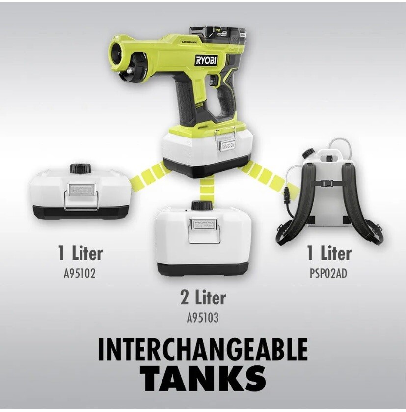 RYOBI 18V ONE+ Cordless Handheld Electrostatic Sprayer PSP02 Tool Only ...