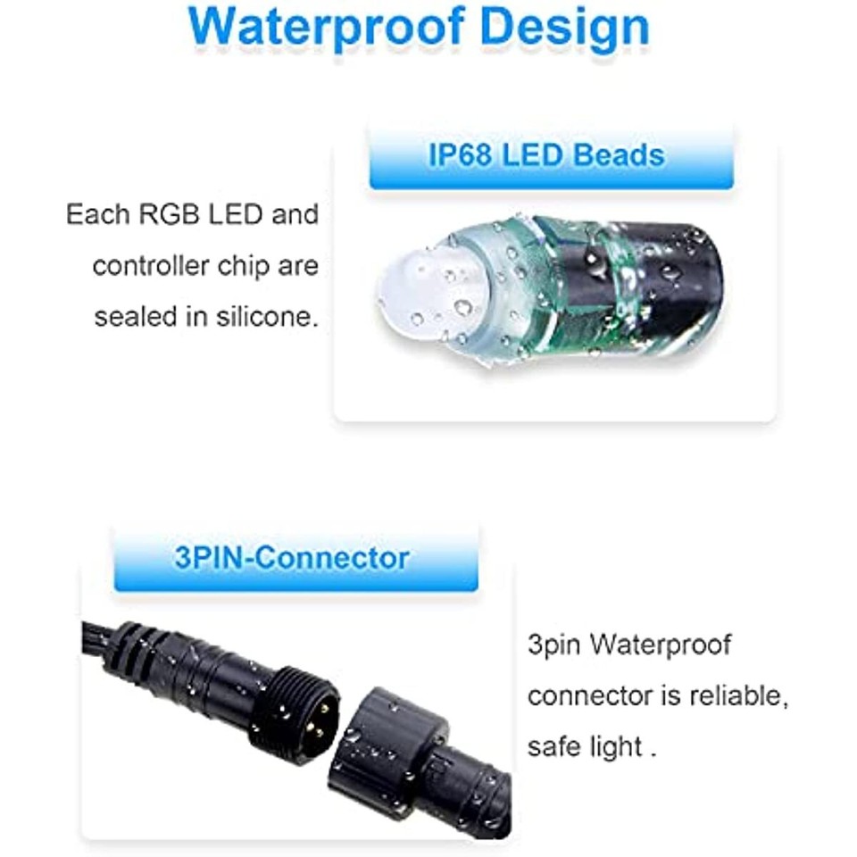 DC12V WS2811 RGB LED Pixels String Lights Individually Addressable 12mm ...