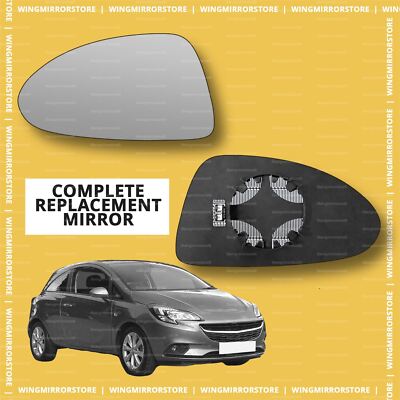 Left side for Vauxhall Corsa E 2014-2020 heated wing door mirror glass ...