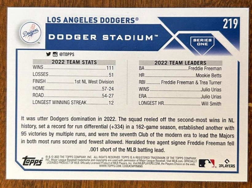 Evan Phillips 2023 Topps Team Card Signed Auto Autograph LA Dodgers ...