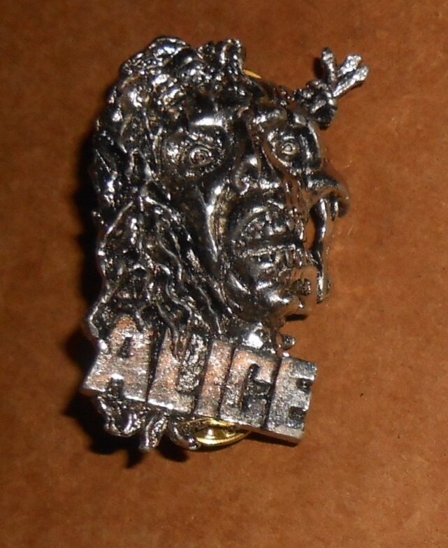 Alice Cooper Pewter Promo Pin 1989 Original 2x1.25 | eBay