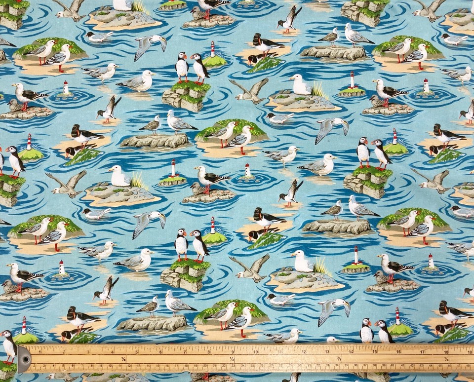 Seaside Cotton Fabric Mixed Ocean Nautical Sea Beach Patchwork Craft ...