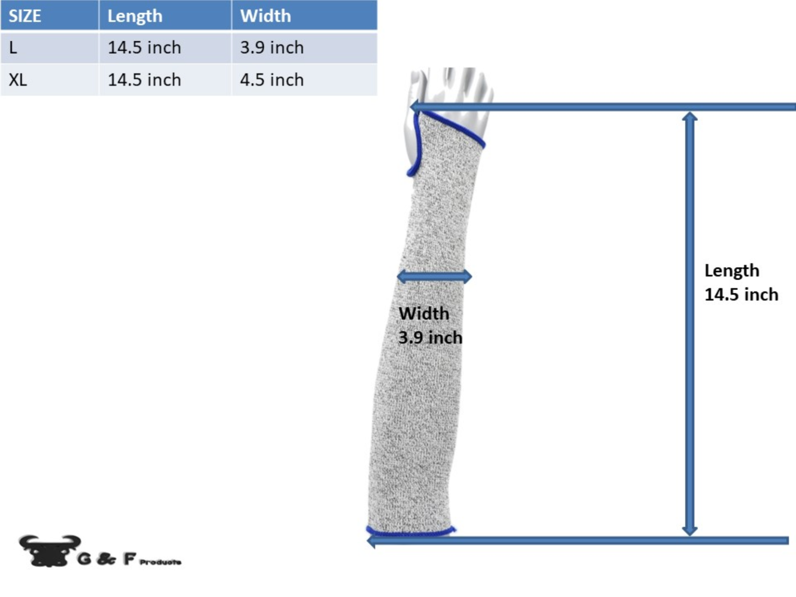 CUTShield 14-Inch Long Sleeve with Thumb Hole, Cut Resistant Level 5 ...