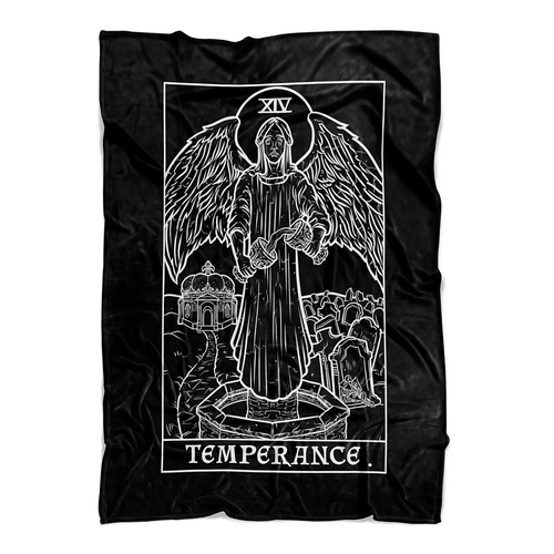 Temperance Tarot Card Blanket Crying Angel Gothic Halloween Decor (80 ...