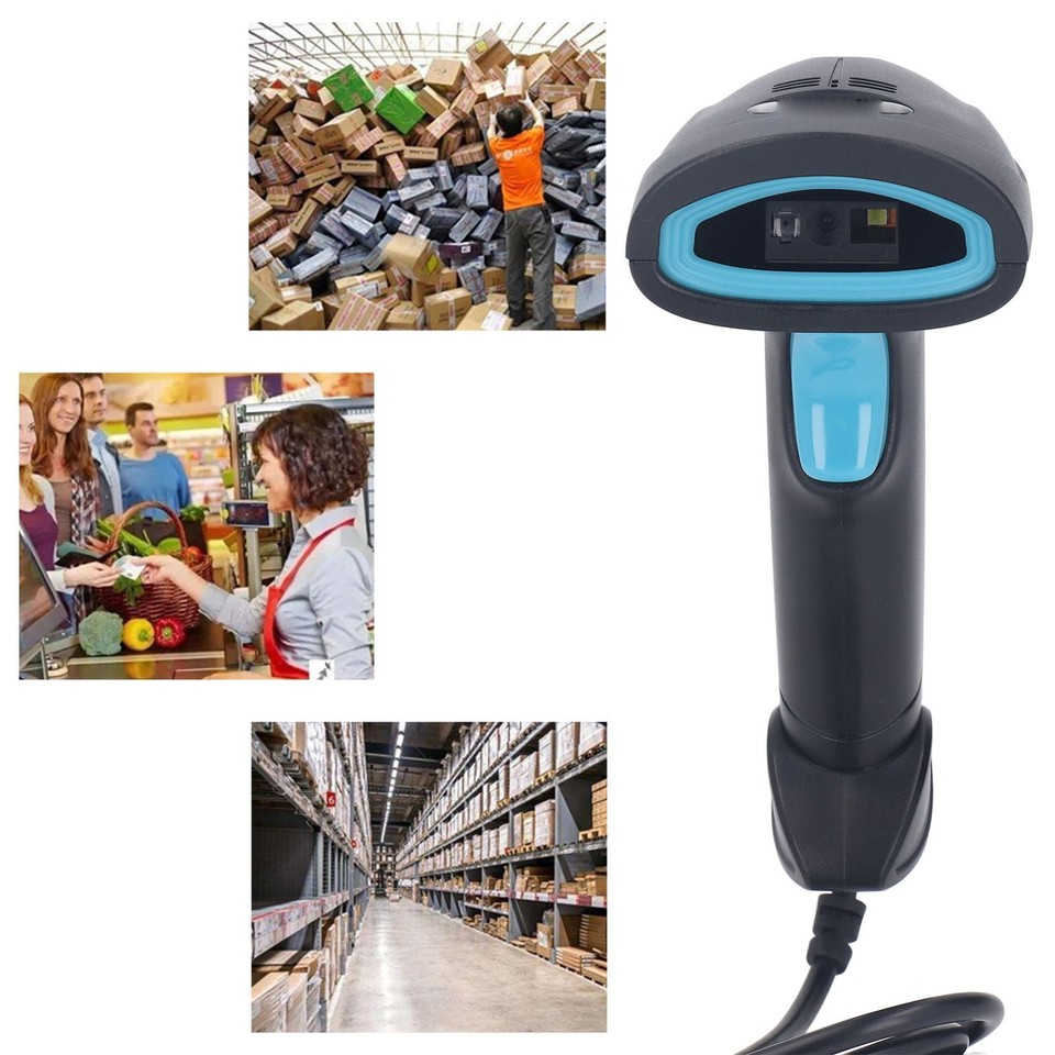 Barcode Scanner QR Code Scanner Quick Response Wired Compact ...