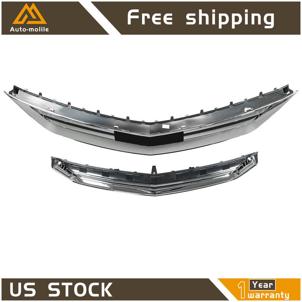 Chrome Black Front Upper Lower Grille Grill Set For Chevrolet Impala ...