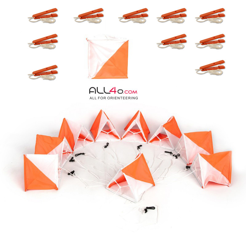 Full Orienteering Set / Kit with 10 Premium Punches + 10 Flags (30cm x ...
