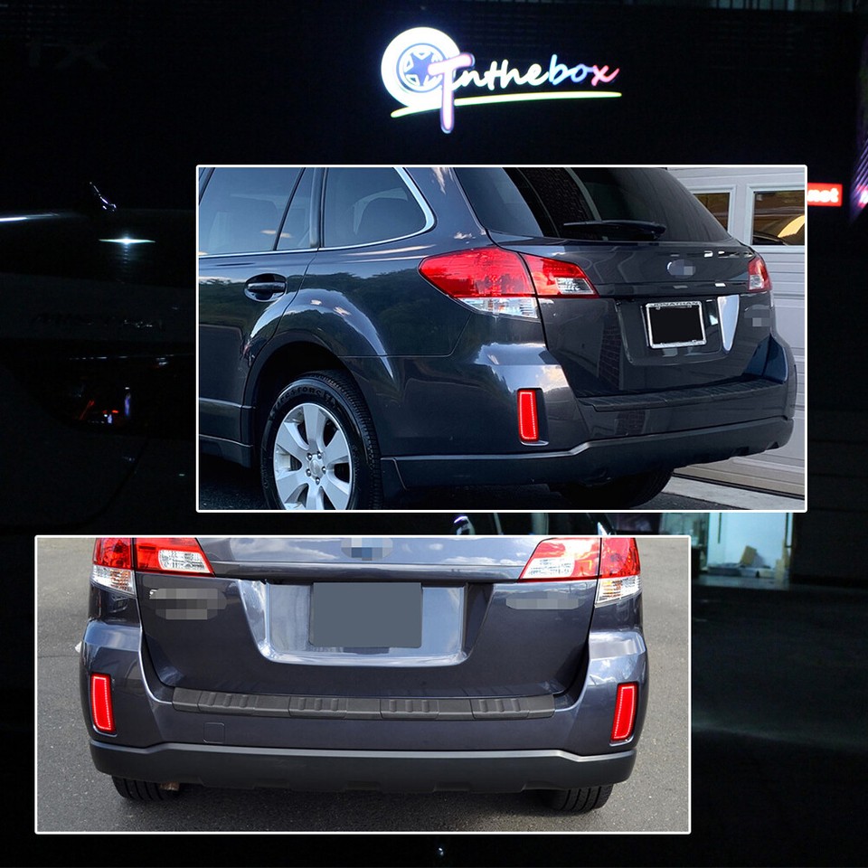 For 2010-2014 Subaru Outback Rear Bumper Reflector Red LED Tail Brake ...