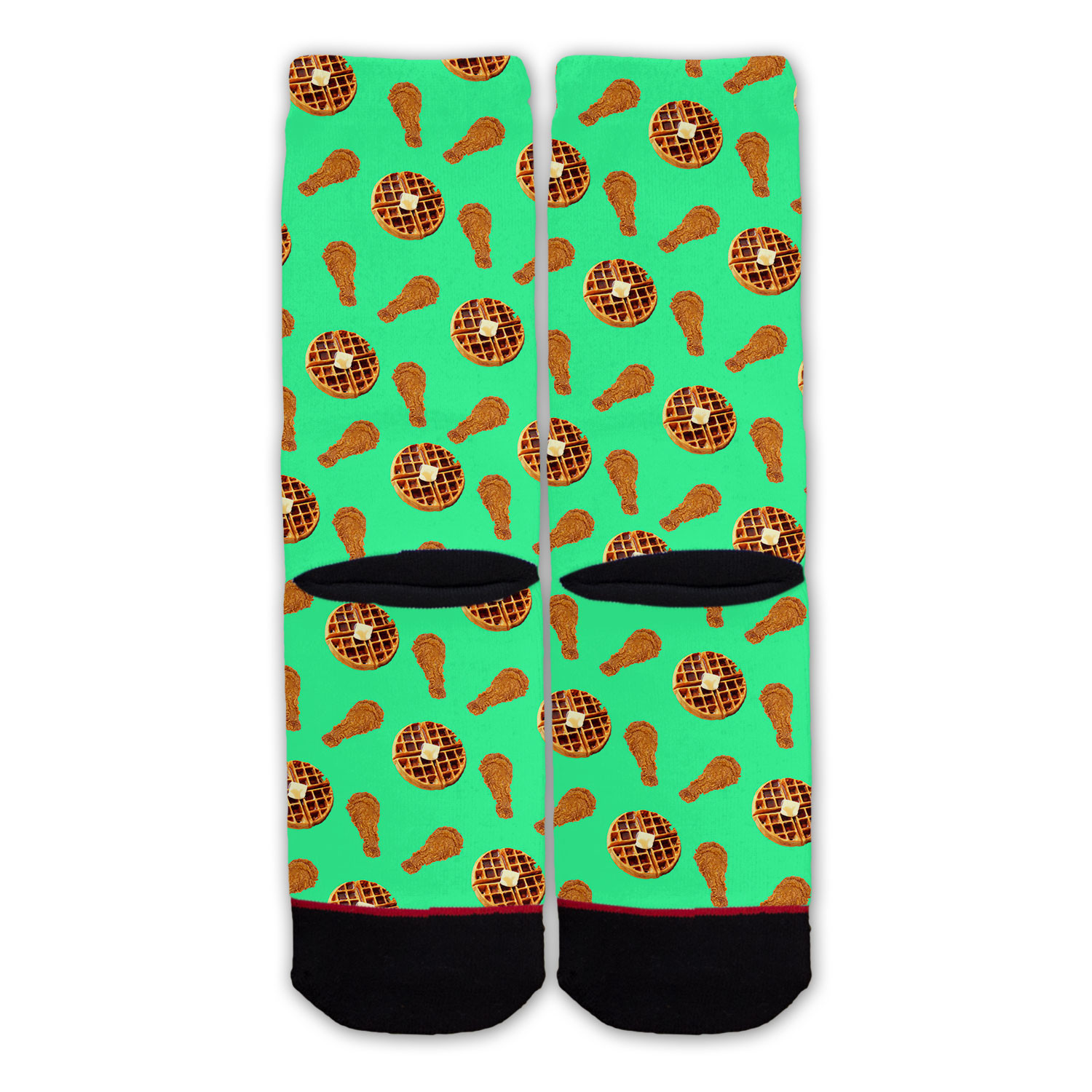 Function - Chicken And Waffles Pattern Socks Funny Food Novelty syrup ...