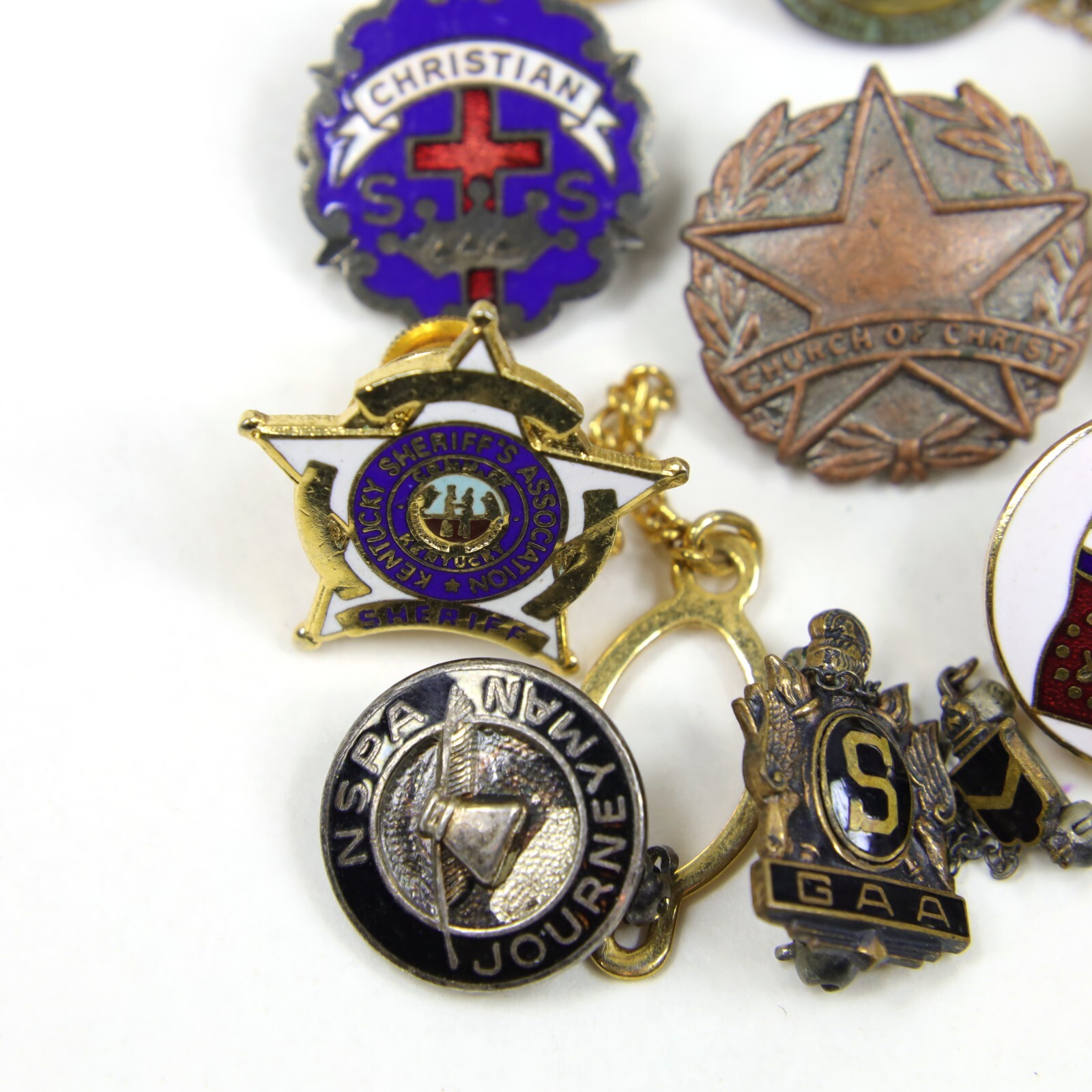 Large Lot of Vintage Service Award Fraternal Organization Lapel Pins ...