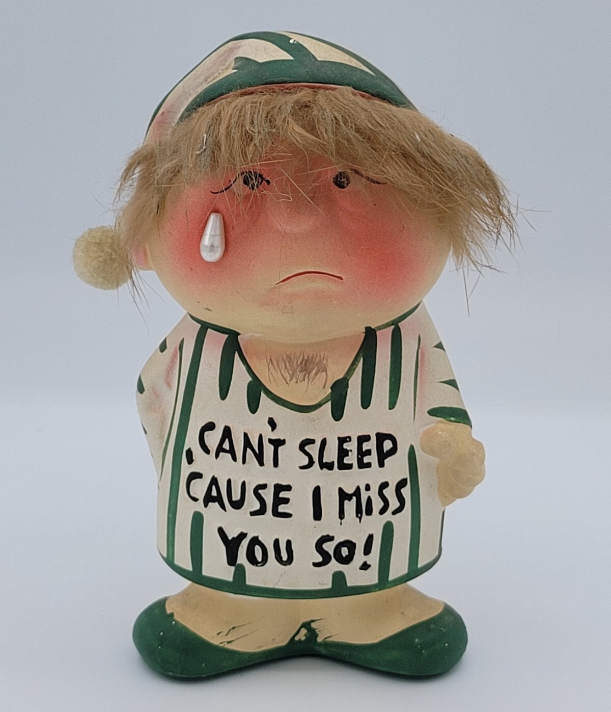 Vintage Enesco Crying Man Figurine " Can't Sleep Cause I Miss You So ...