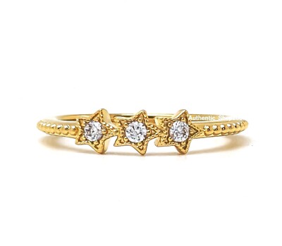 NEW 100% Authentic PANDORA 14k Gold CZ Celestial 3 Stars Ring 162333C01 ...