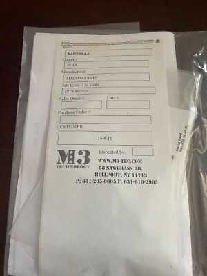 RIVET WESCO AIRCRAFT HARDWARE P/N: NAS1200-4-6 | eBay