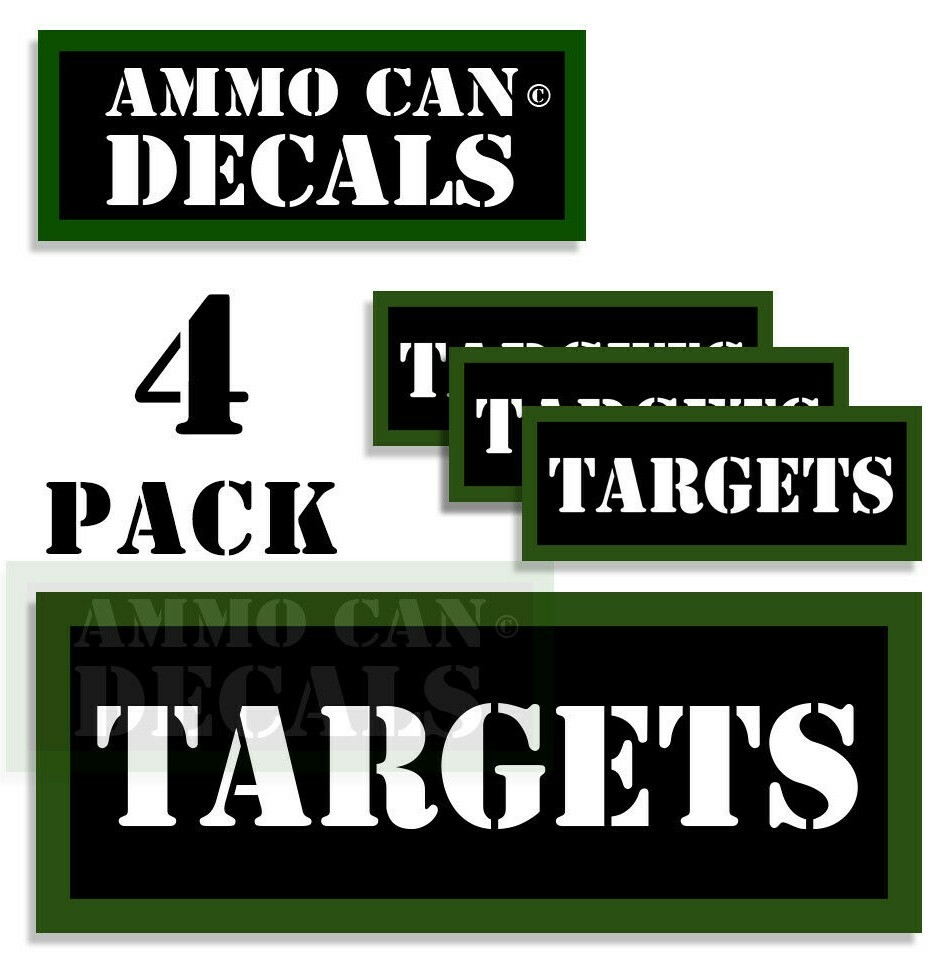 TARGETS Ammo Can Decals Ammunition Ammo Can Labels 3"x1.15" Vinyl 4 ...