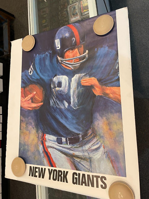 1960'S DAVE BOSS NEW YORK GIANTS VINTAGE POSTER MINT IN ORIGINAL ...