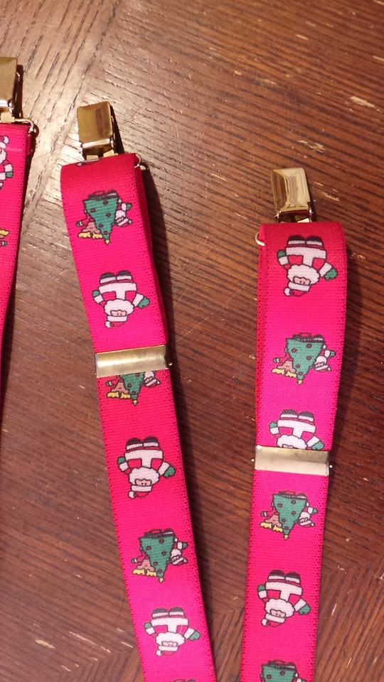 Red Santa Suspenders with trees and reindeer for your Christmas Fun! | eBay