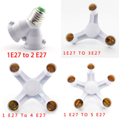Light Bulb Socket E27 Triple Quad Five Six Seven Sockets | eBay