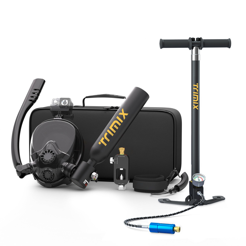 Trimix 10Min Mini 0.5L Scuba Diving Lung Tank Snorkeling Mask Hand Pump ...