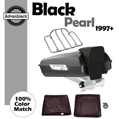 Advan Black Pearl Razor Tour Pack Trunk Top Box Backrest Fits 1997 ...