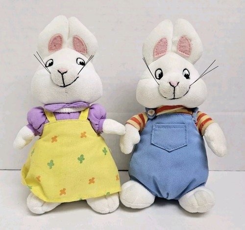 Ty Max & Ruby 7" Bunny Rabbit Set of 2 Nickelodeon Nick Jr Bean Bag ...