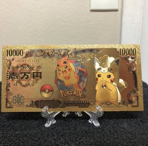 24k Gold Plated Pokémon Vulpix Pikachu Banknote | eBay