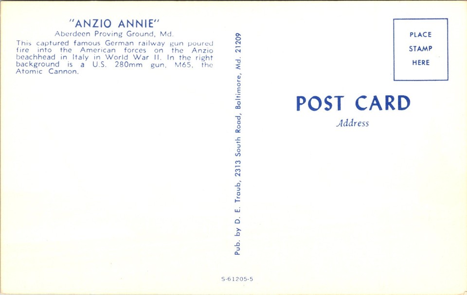 WWII Railway Gun Anzio Annie Aberdeen Proving Ground Maryland B79 | eBay
