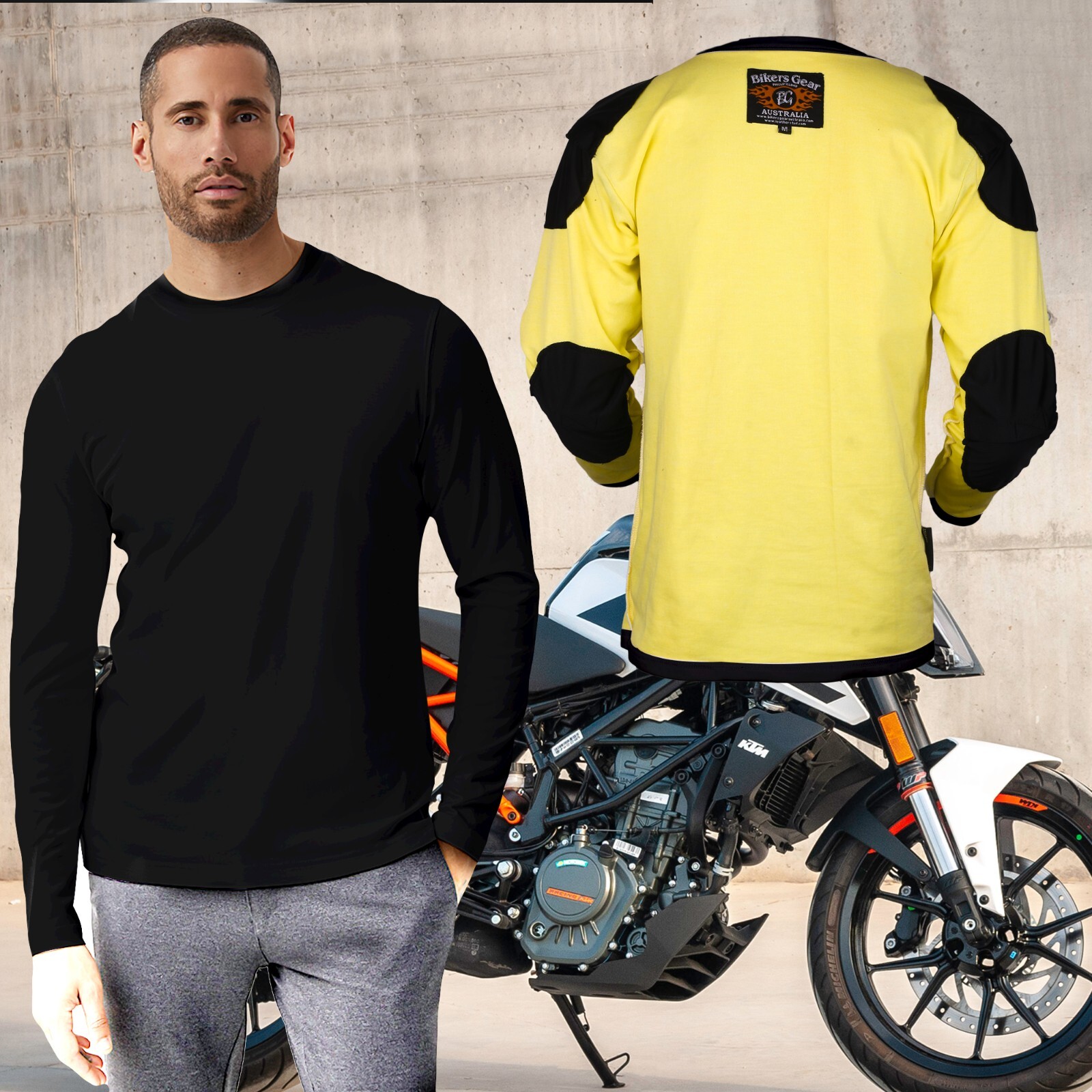 Australian Bikers Gear Motorcycle Motorbike Kevlar Lined Cotton T-shirt ...