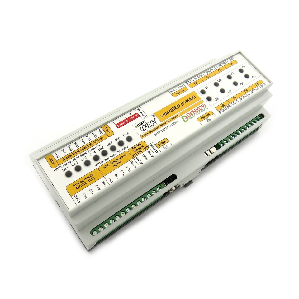 smartDEN Maxi - I/O Relay Module SNMP, HTTP with DIN RAIL BOX 12V | eBay