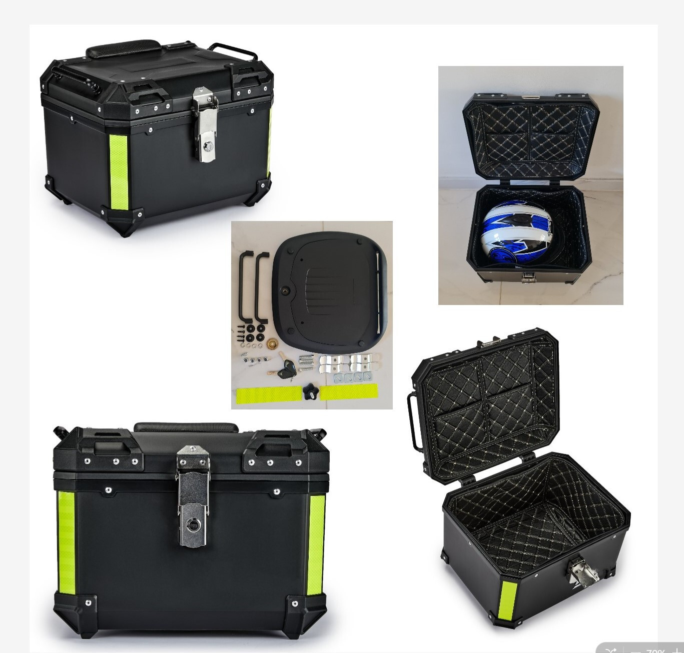 Universal 45L Motorcycle Scooter Moped Top Box-Case +Full Fitting Kit ...