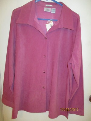Nwts Passports Stretch Ladies Size X-Large Pink Button Front Jacket Top ...