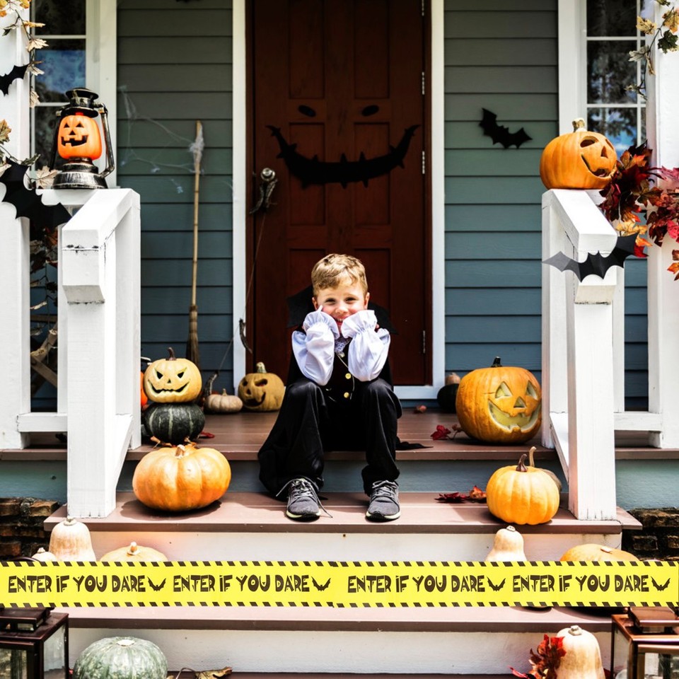 4 Pcs Halloween Caution Tapes Warning Lines Barricade Tape Party ...