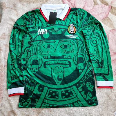 Mexico Soccer Jersey Retro Aztecs Green Short/Long Sleeve Edition S,M,L ...